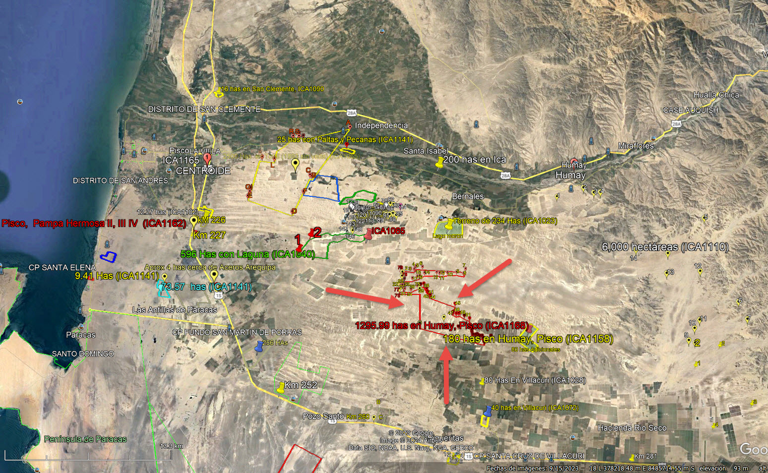 Terreno en Ica, 1295.99 hectareas en Humay, Pisco - Compra o Vende ...